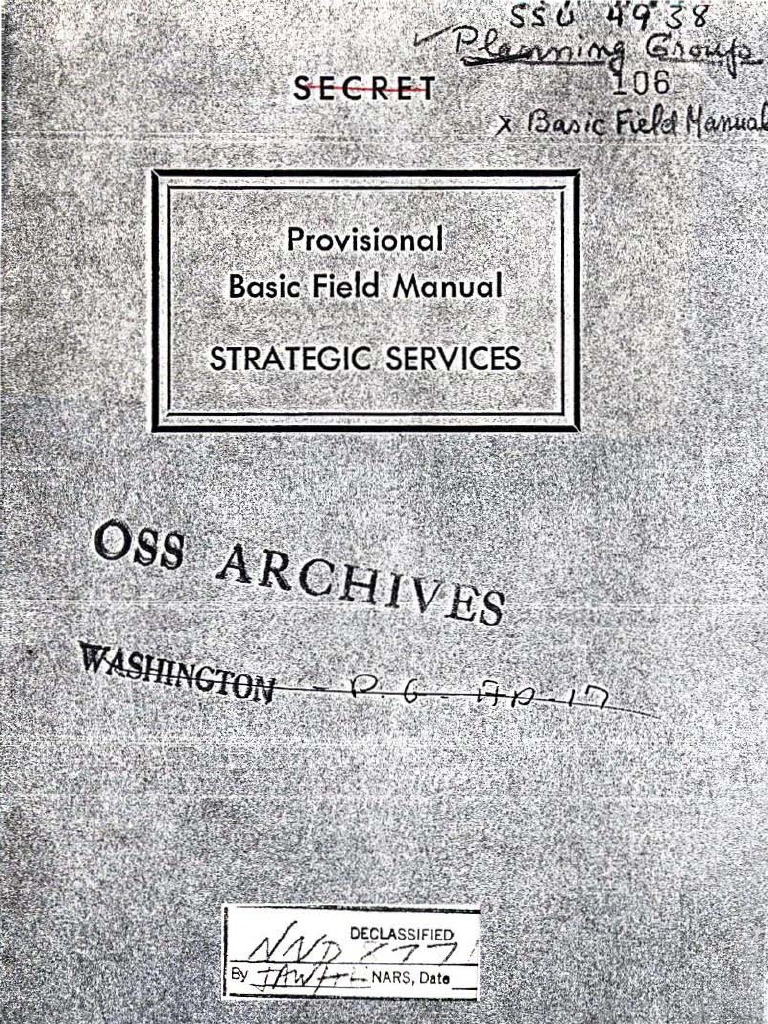 OSS Provisional Field Manual 1945 | PDF | Office Of Strategic Services ...