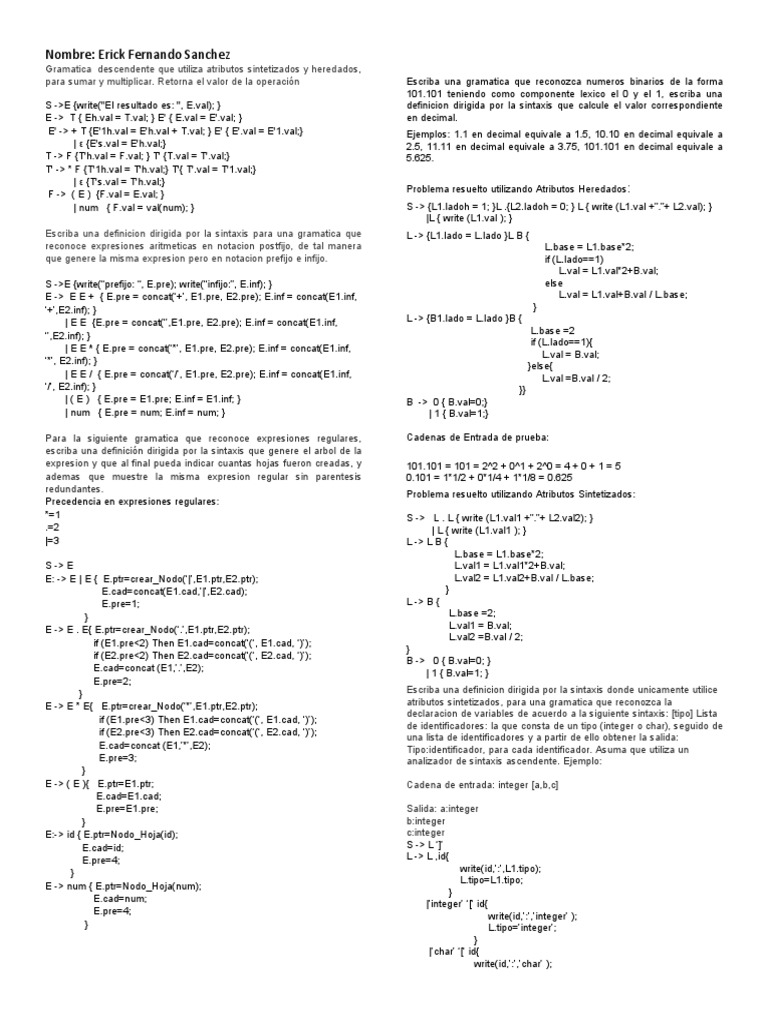Ganar Examen - Compiladores 2 Usac | Descargar gratis PDF | Lenguaje de programación ...
