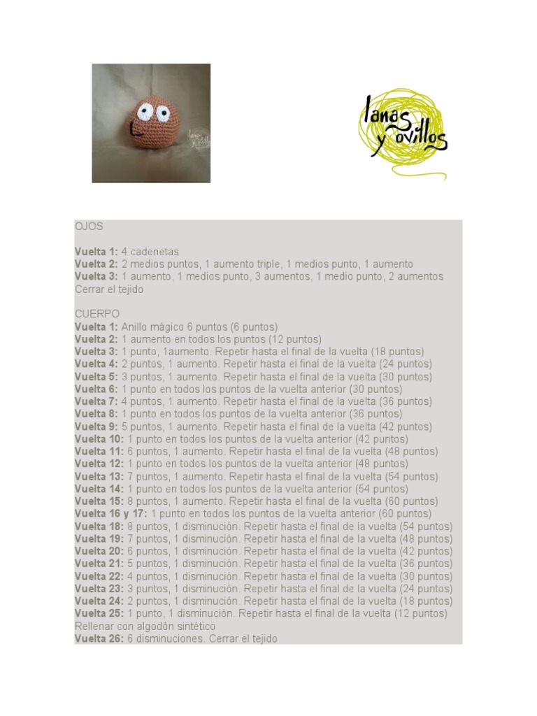 Patrón Pou Lanas y Ovillos | PDF