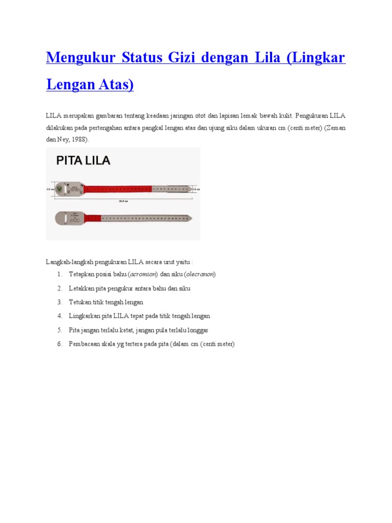 Rumus dan Interpretasi LILA untuk Gizi | PDF | Gaya Hidup