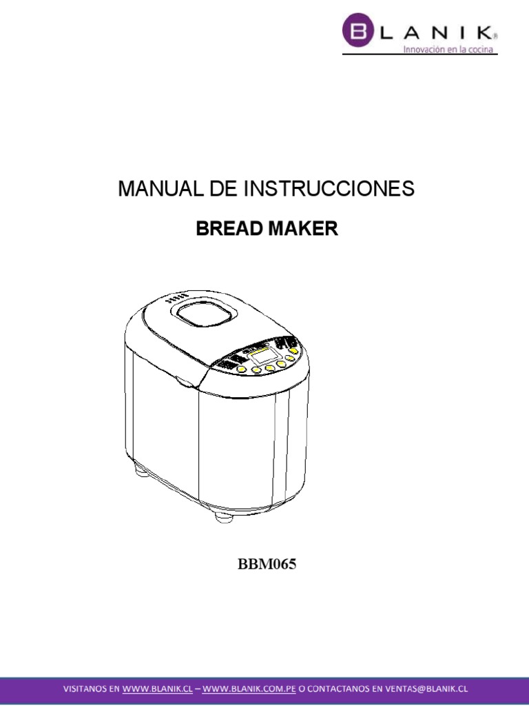 Bread Maker Manual de Instrucciones | PDF | Panes | Trigo