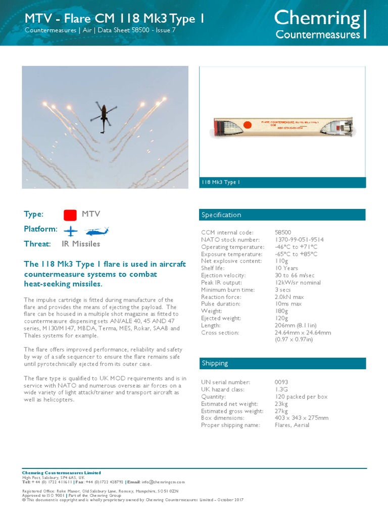 MTV Flare Spec | PDF | Military Technology