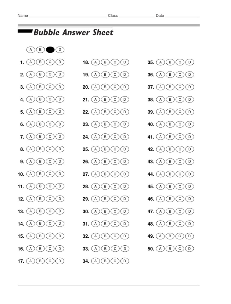 Bubble Answer Sheet | PDF