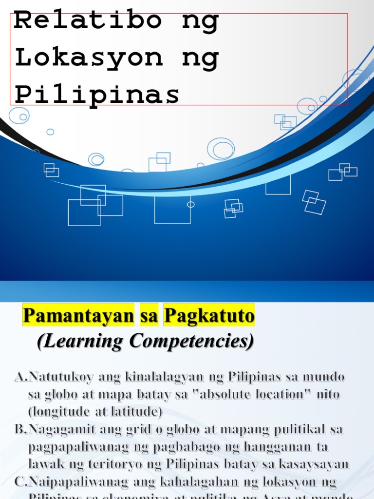 Relatibo NG Lokasyon NG Pilipinas | PDF