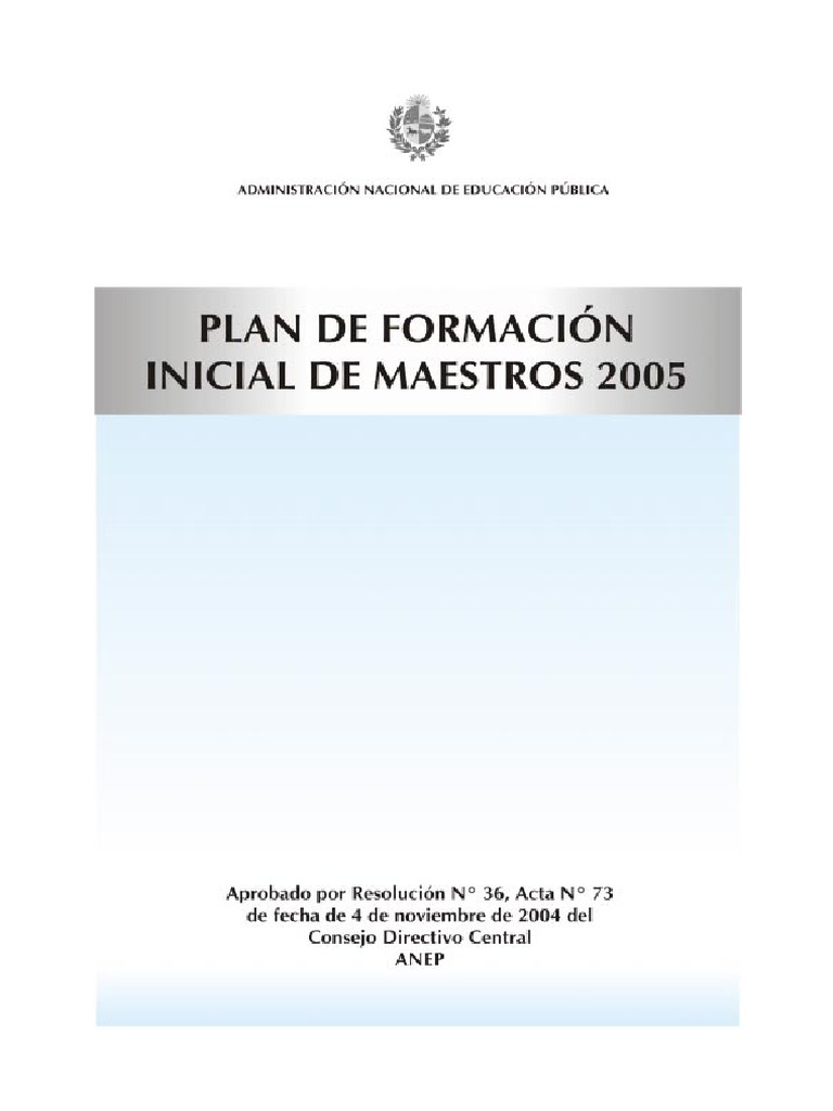 Plan Formacion Inicial Maestros Pdf Pdf Plan De Estudios Maestros