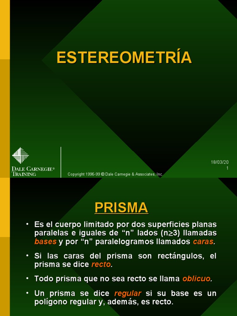 Clase # 1 ESTEREOMETRÍA (Cuerpos y Fórmulas) | PDF | Geometria clasica ...