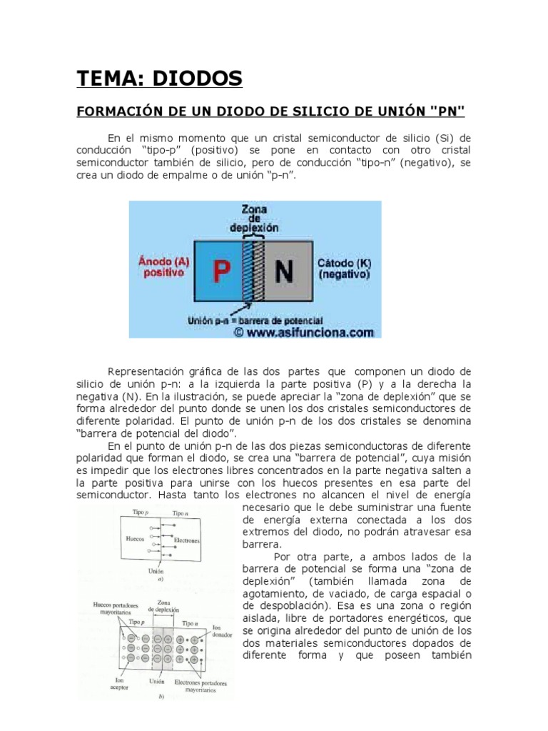 Tema Diodos | PDF | Diodo | Unión PN