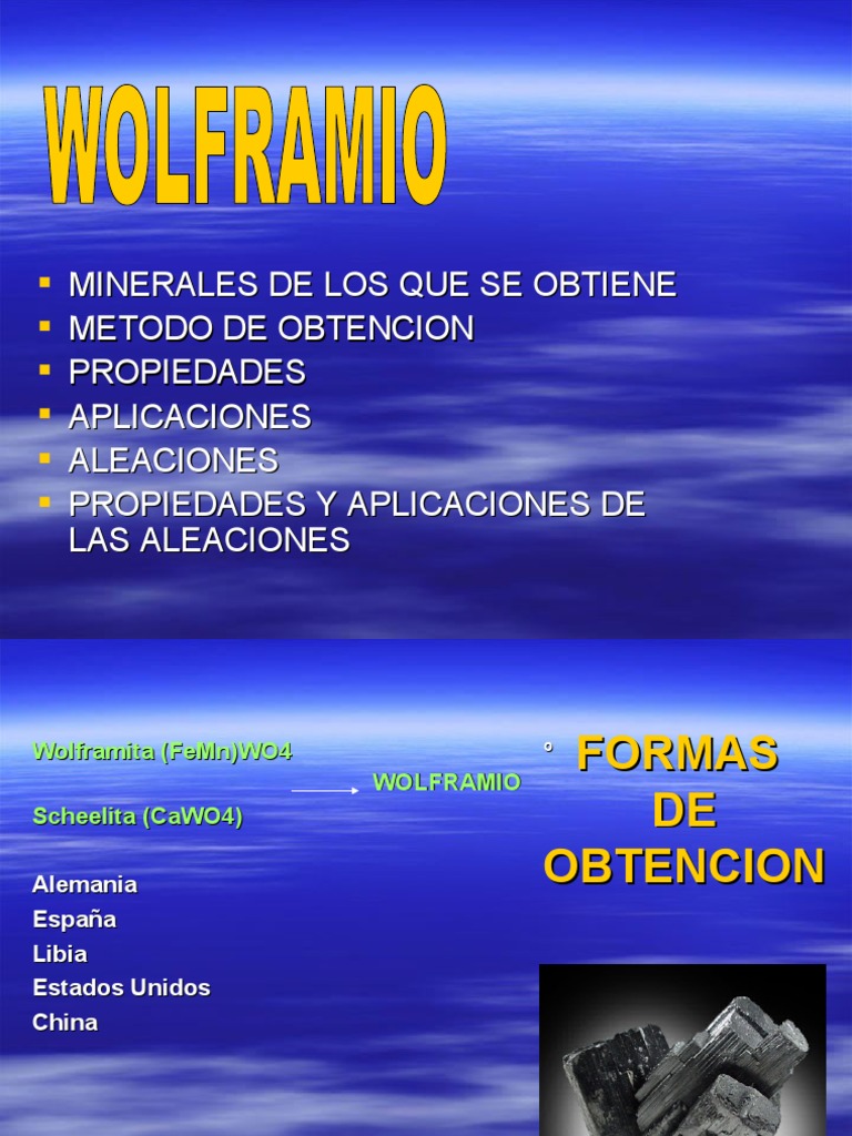 149_WOLFRAMIO.ppt | Tungsteno | Metales de transición
