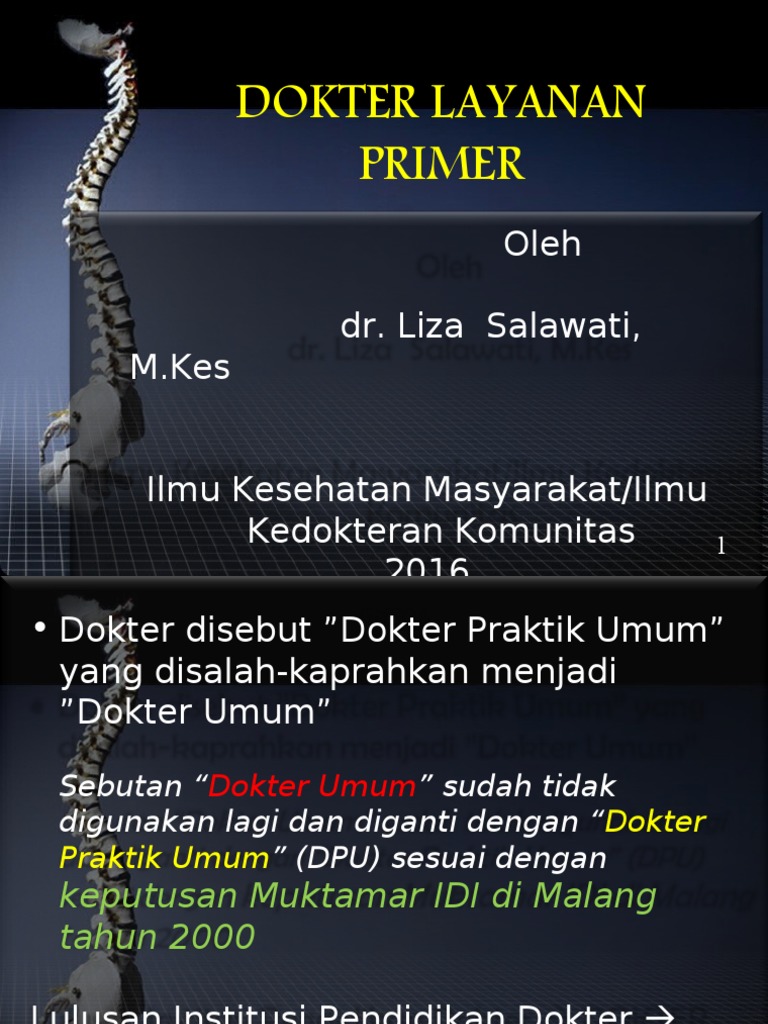 DLP (Dr. Liza Salawati, M.Kes) | PDF