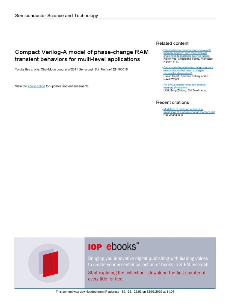 Compact Verilog-A Model of Phase-Change RAM Transient Behaviors For ...