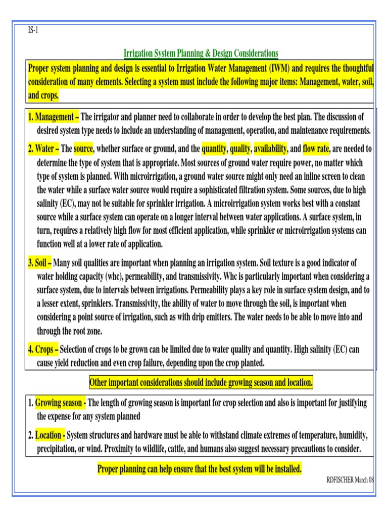 Section 6 - Irrigation Systems PDF | PDF | Irrigation | Water