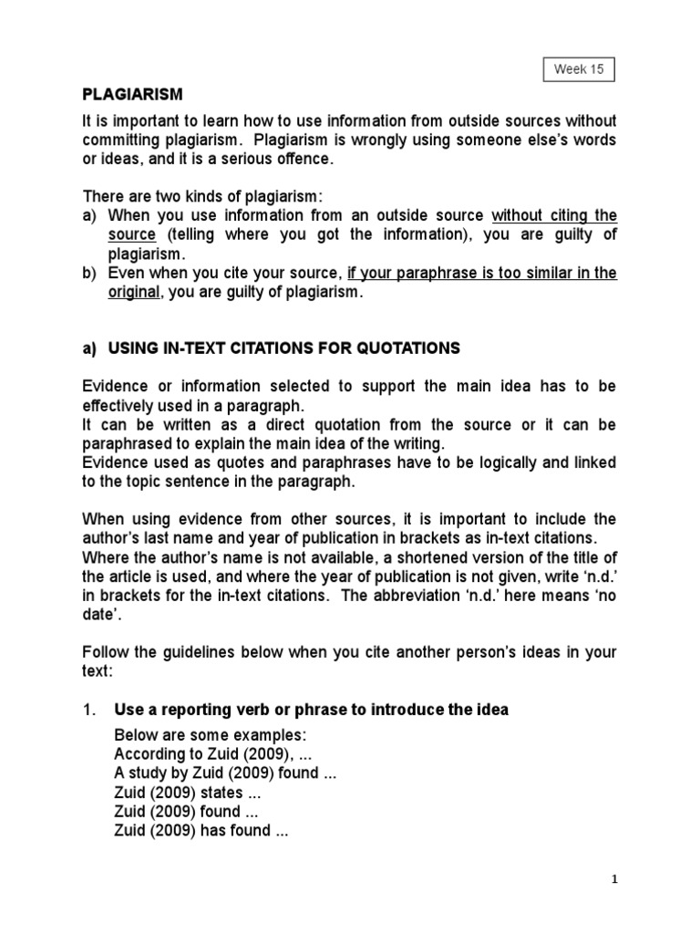 Understanding and Avoiding Plagiarism | PDF | Plagiarism | Citation