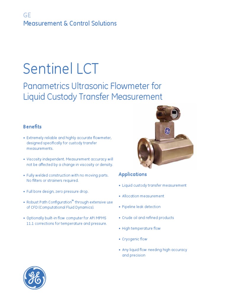 Sentinel Liquid Custody Transfer Flow Meter Datasheet | PDF | Flow ...