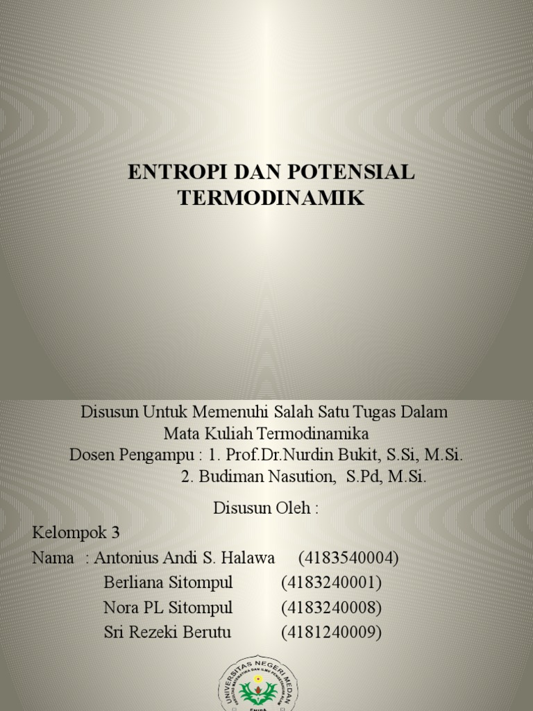 Entropi dan Potensial Termodinamika | PDF | Sains & Matematika