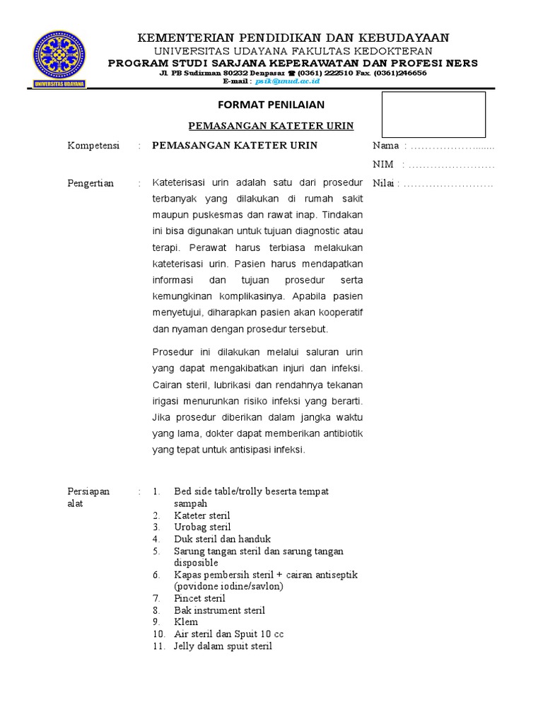 Sop Pemasangan Kateter | PDF