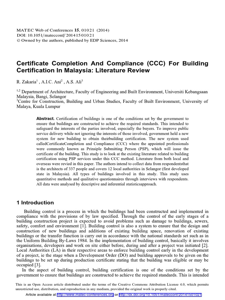 CCC Building Certification in Malaysia | PDF | Architect | Building Code
