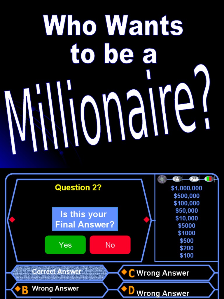 Who Wants To Be A Millionaire Blank Game Template For Free | PDF