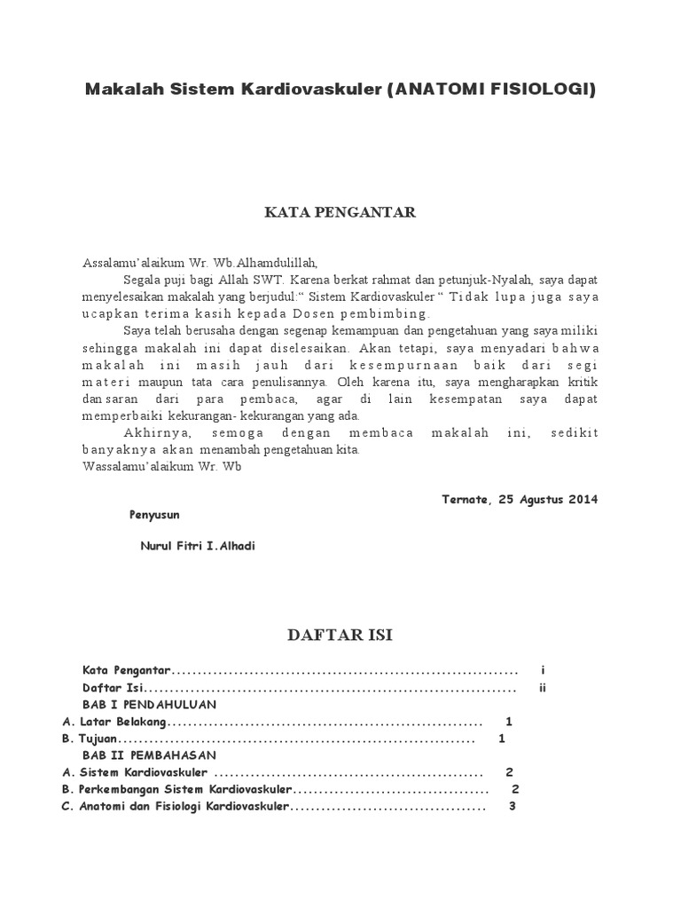 Makalah Sistem Kardiovaskuler | PDF