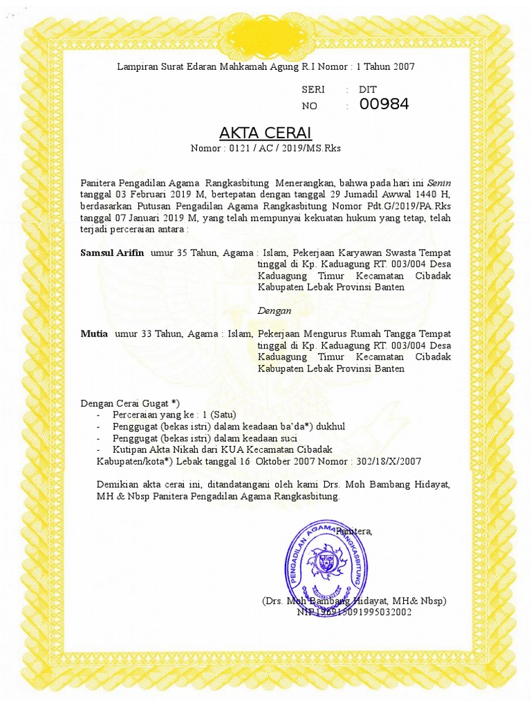 Akta Cerai | PDF