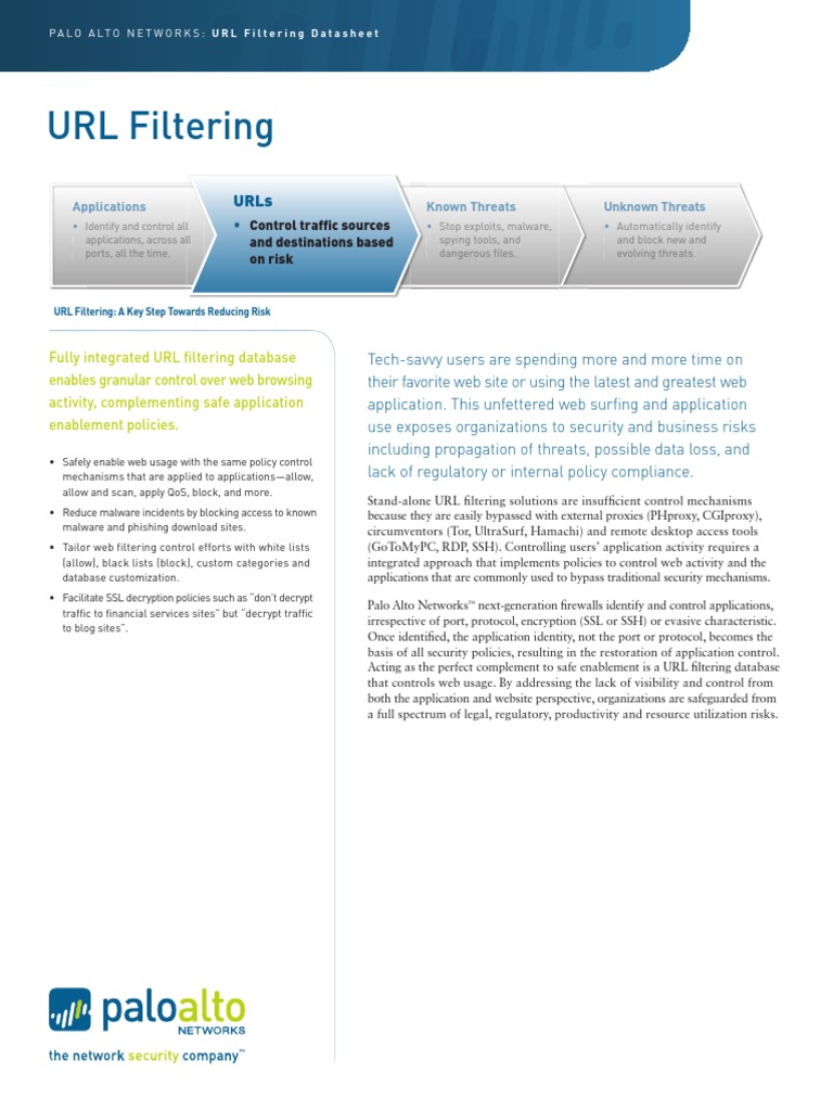 Palo Alto URL Filtering | PDF | Proxy Server | World Wide Web