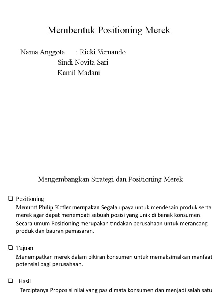 Membentuk Positioning Merek | PDF