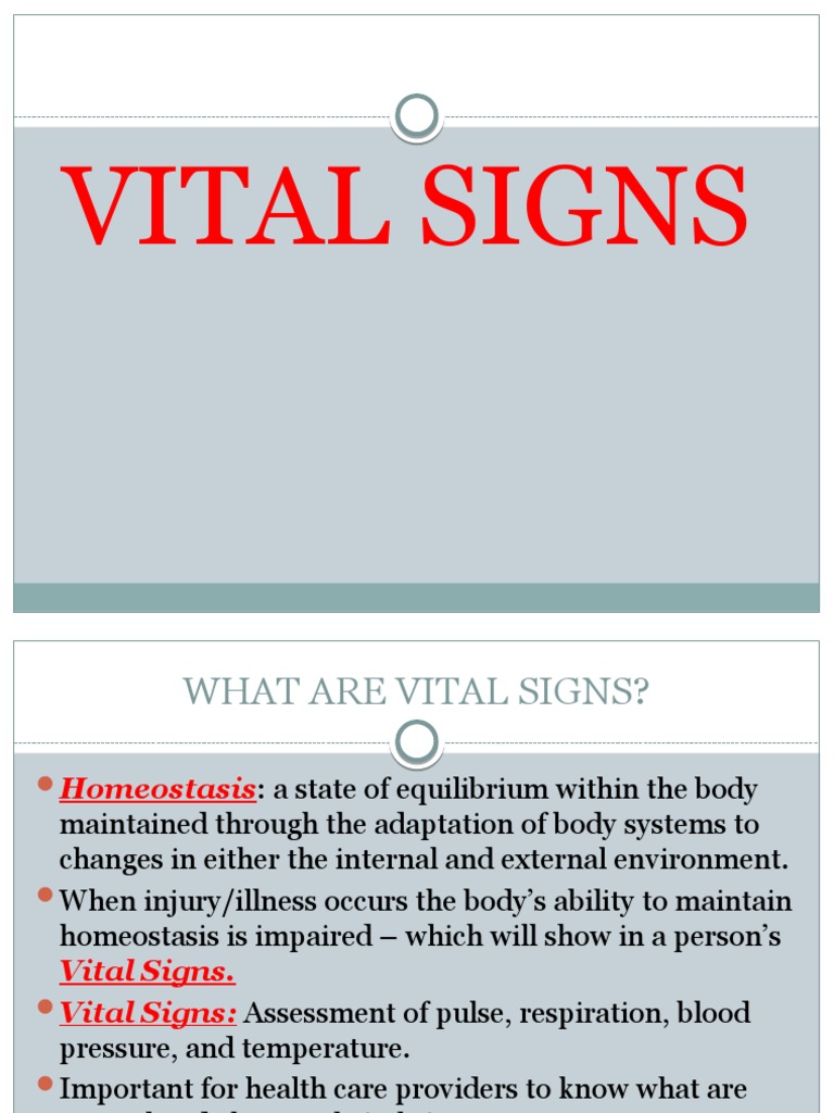 Cot 1 Vital Signs | PDF | Pulse | Breathing