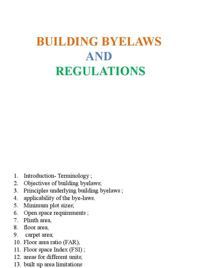 BUilding Bye Laws | PDF | By Law | Building