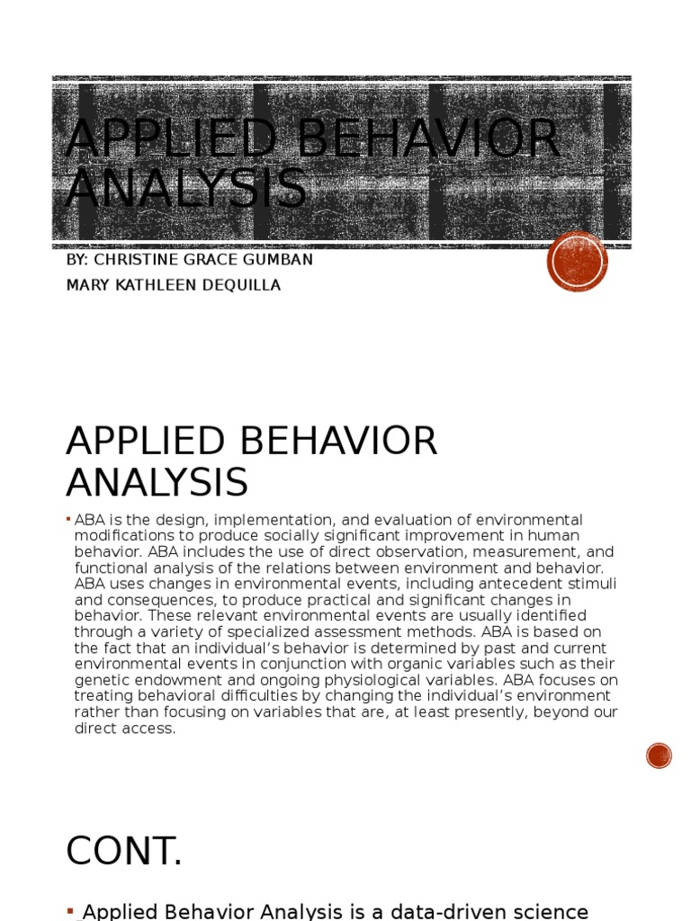 APPLIED BEHAVIOR ANALYSIS Report | PDF | Reinforcement | Psychotherapy