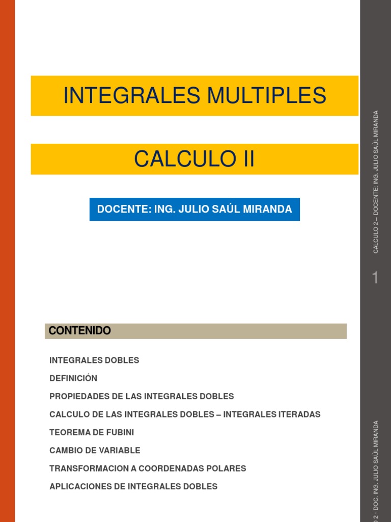 Presentación 4 - Integrales Multiples-1 PDF | PDF | Integral | Cálculo