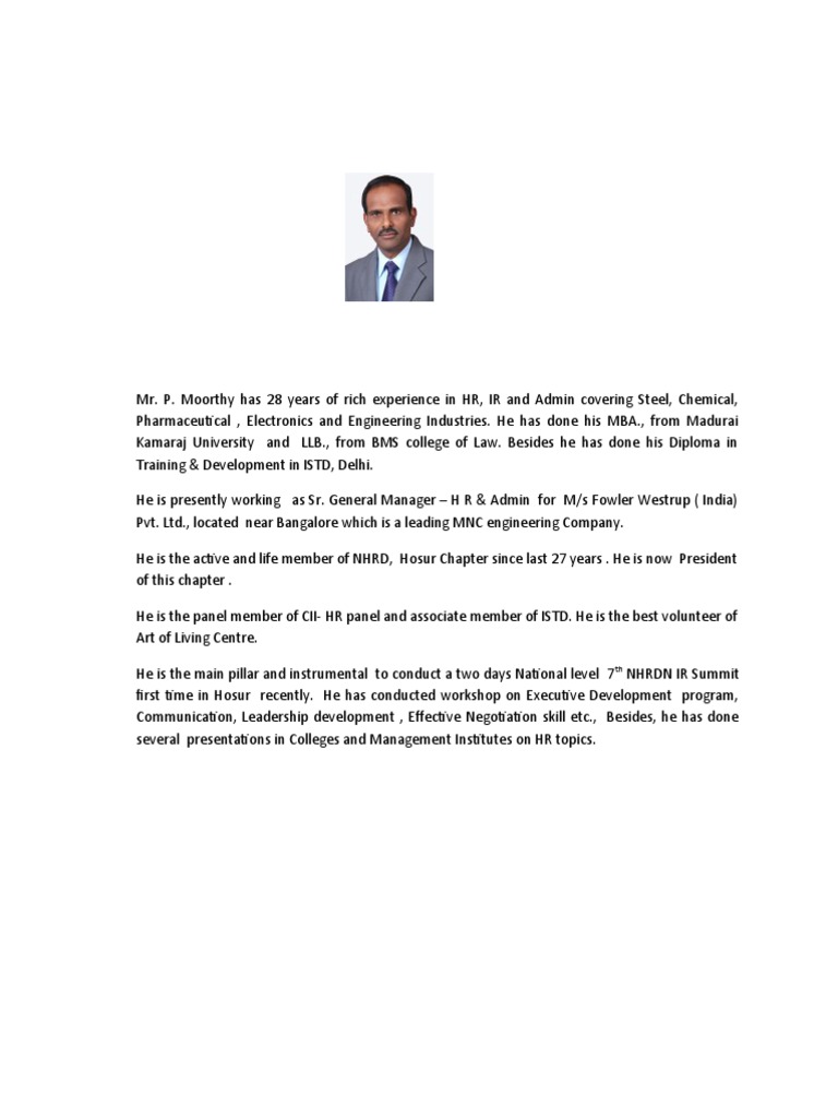 Chief Guest Profile | PDF