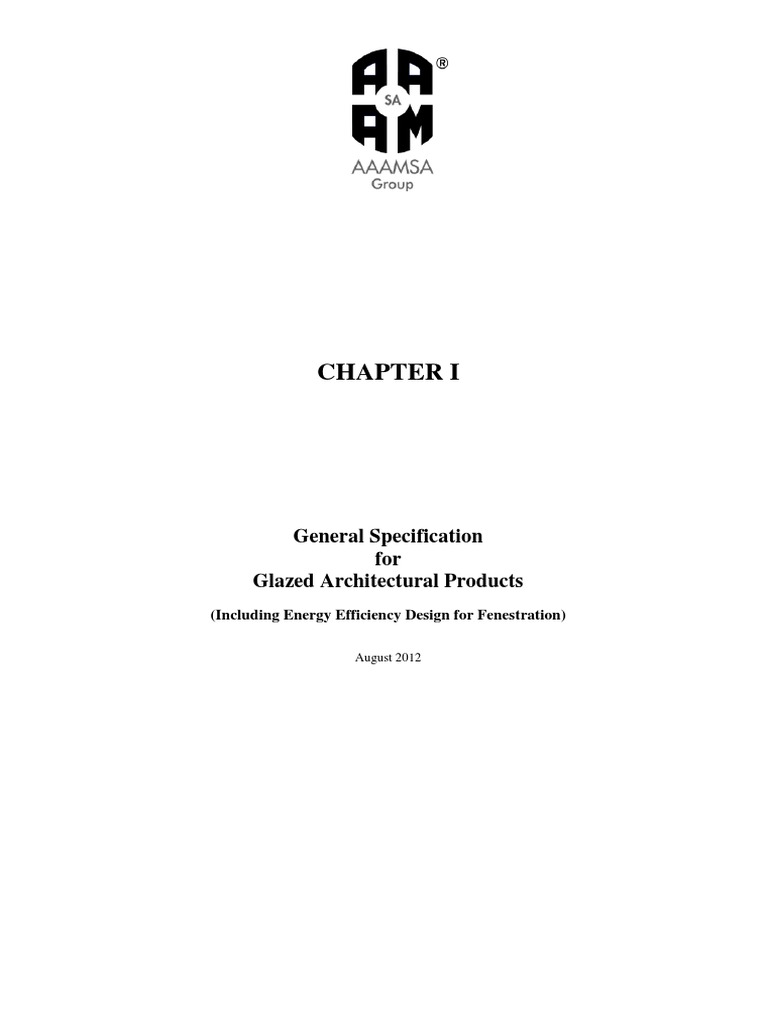 AAAMSA - Selection Guide Chapter 1 - General Specification For Glazed ...