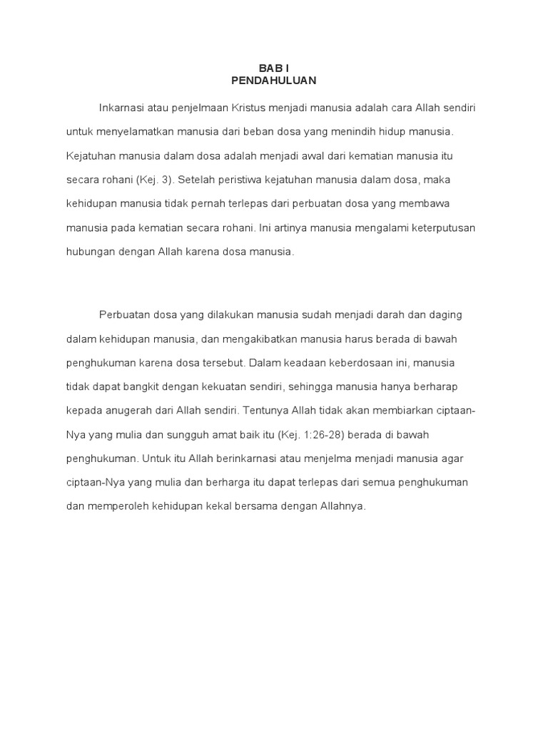 Inkarnasi Kristus: Allah Menjadi Manusia | PDF
