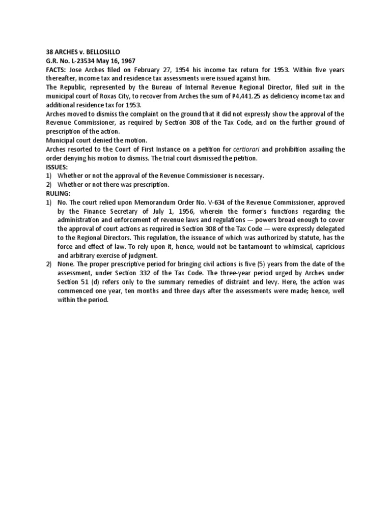 Arches v. Bellosillo | PDF