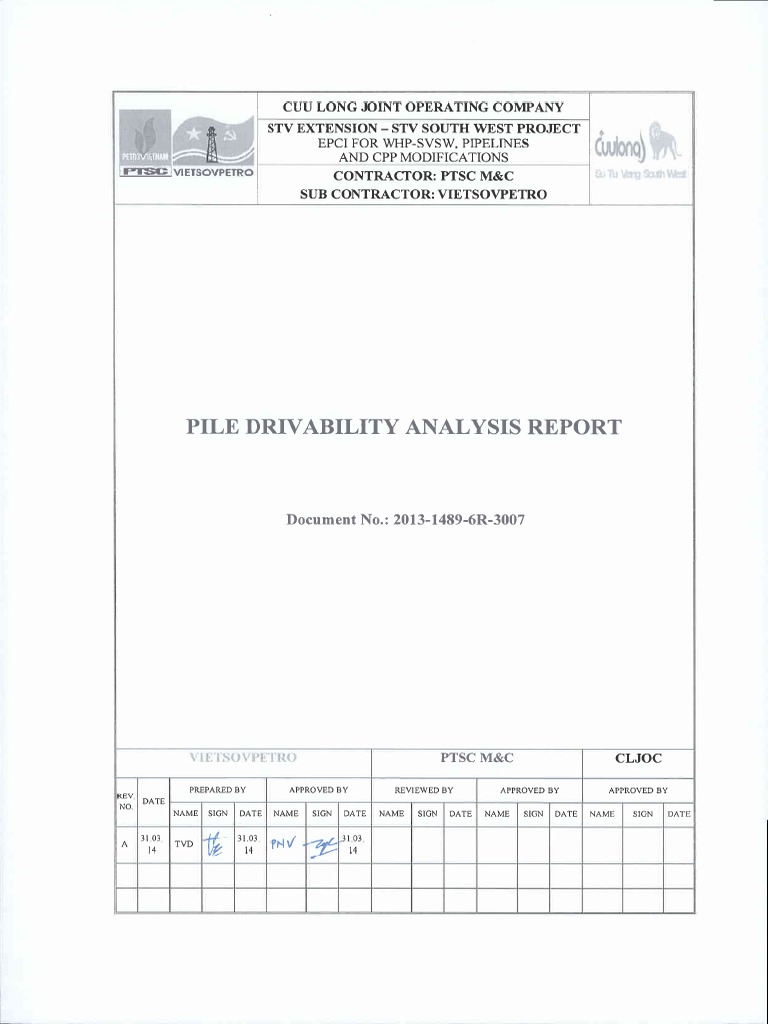 Pile Drivability Analysis Report | PDF | Silt | Deep Foundation