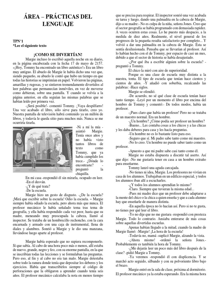 Cuadernillo Lecturas de Ciencia Ficción (Material PLG 1ero) | PDF ...