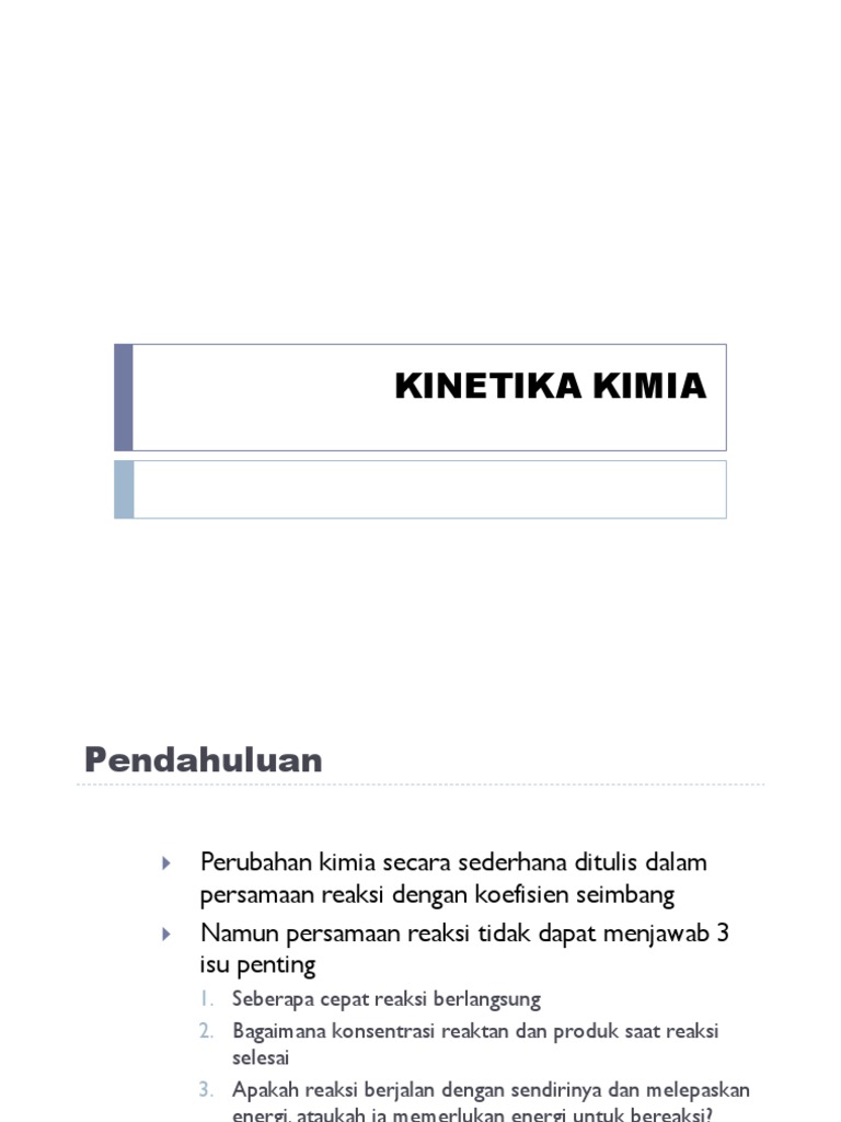 Kinetika Kimia PDF | PDF