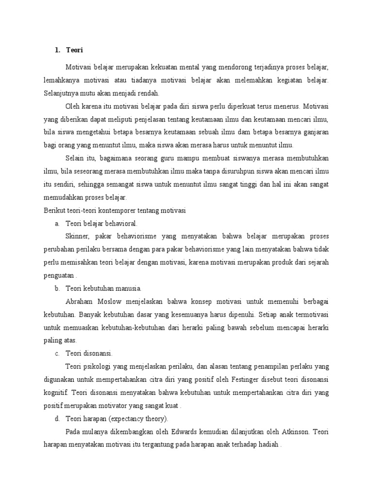 Instrumen Angket Motivasi Belajar Siswa | PDF