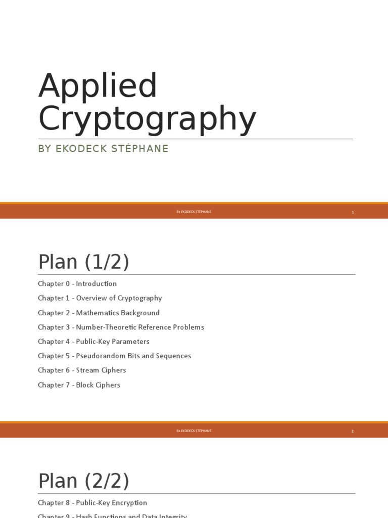 Cours 1 - Applied Cryptography - Rappel | Télécharger gratuitement PDF | Cryptage | Cryptanalyse