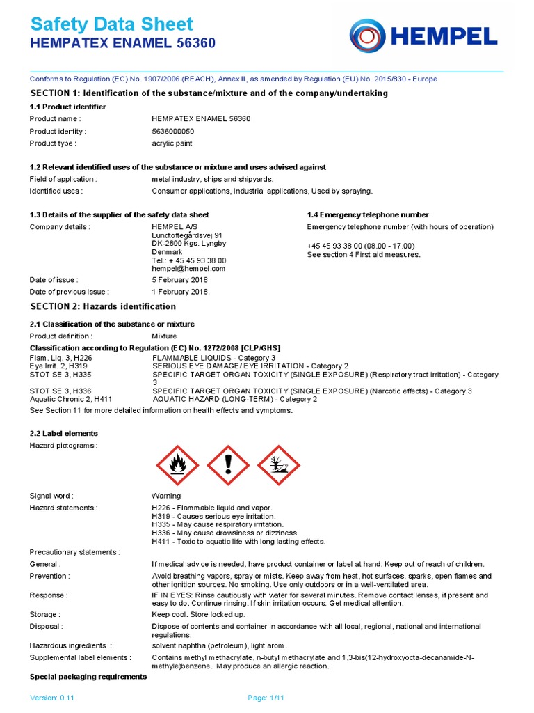 HEMPATEX ENAMEL 5636000050 En-Us | PDF | Firefighting | Personal ...