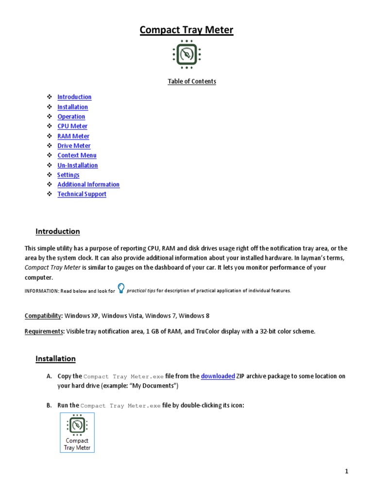 Documentation - Compact Tray Meter PDF | PDF | Icon (Computing ...