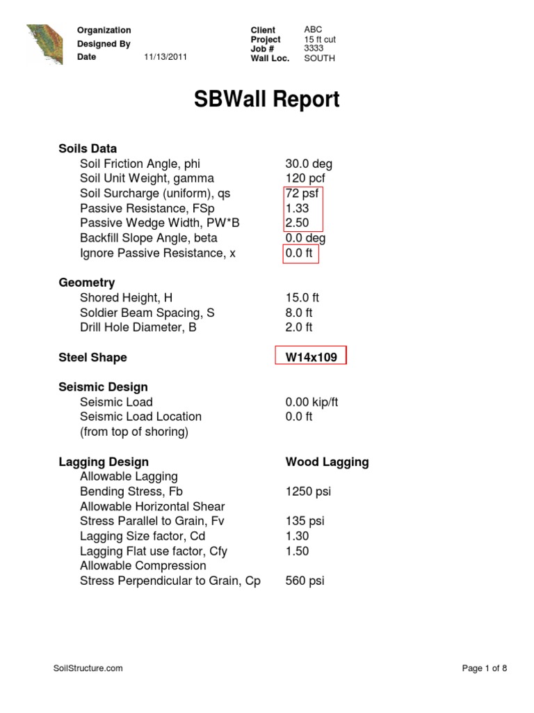 SBM Wall Design | PDF | Deep Foundation | Continuum Mechanics