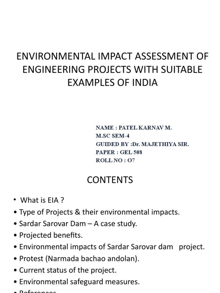 Assessing the Environmental Impacts of Major Engineering Projects in ...