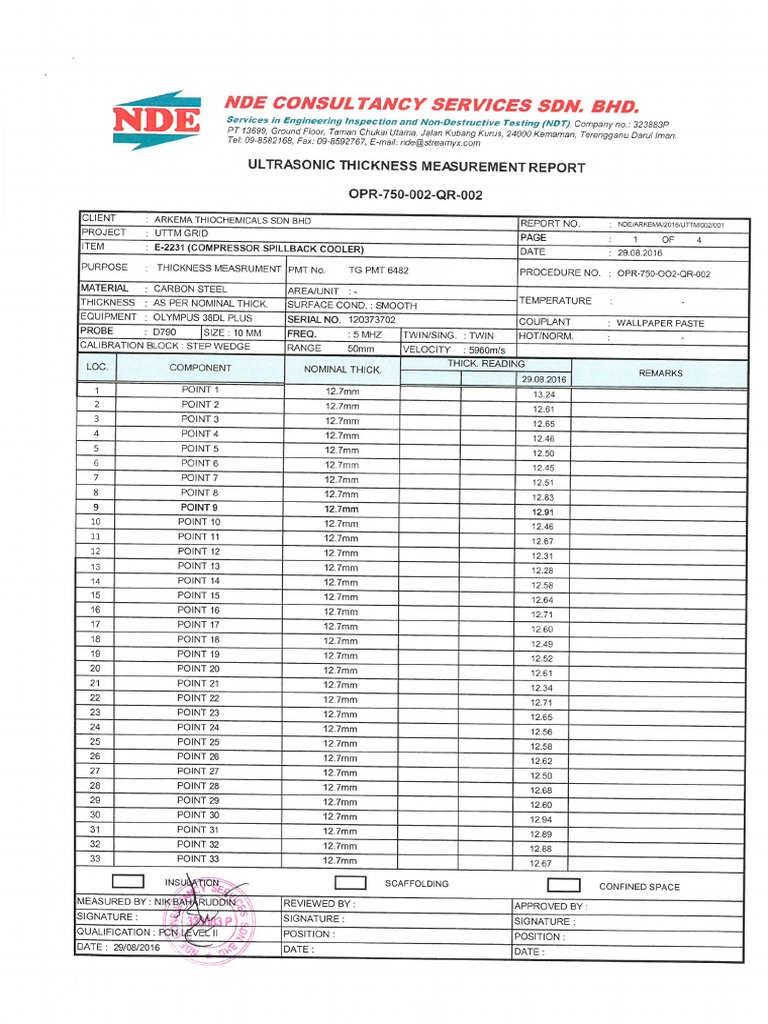 E2231 UT Grid During TA16B PDF | PDF