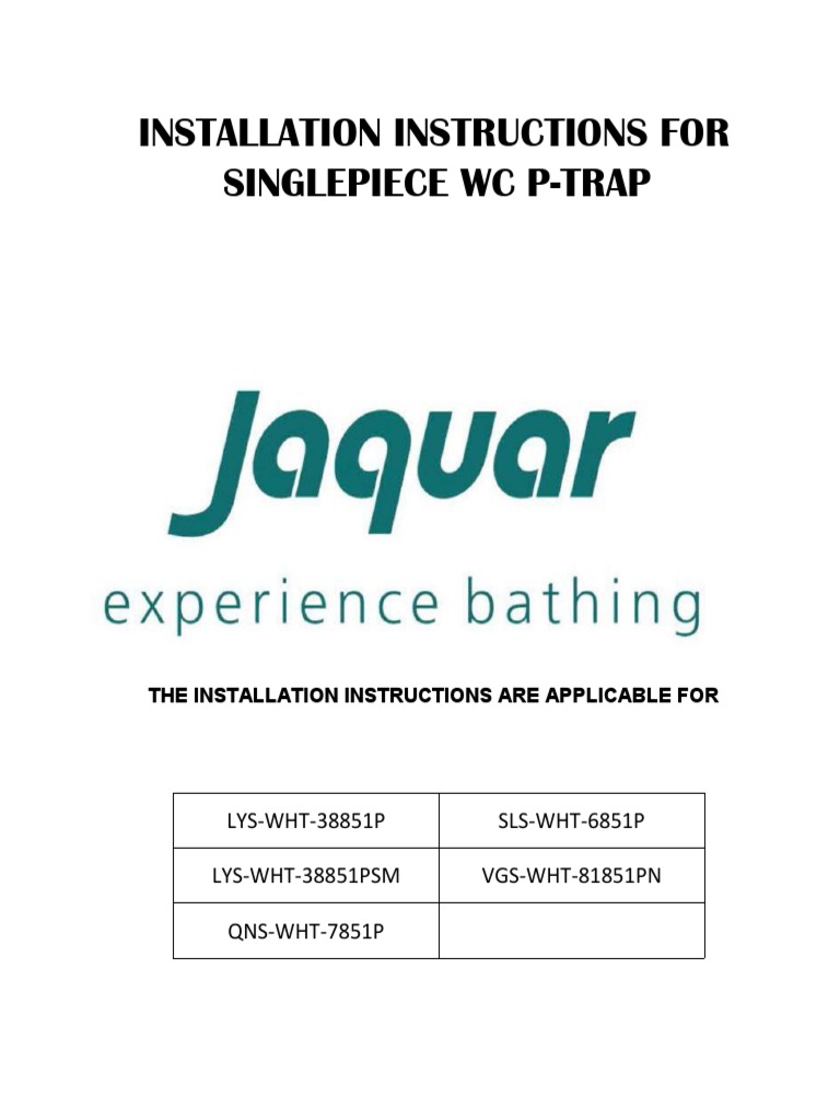 06 Singlepiece+WC+-+P+trap PDF | PDF