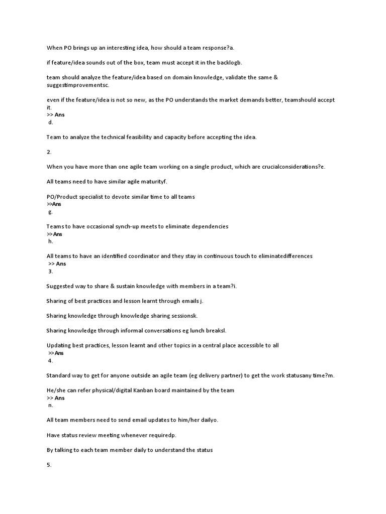 TCS Agile E1 Cheat Sheet | PDF | Agile Software Development | Knowledge