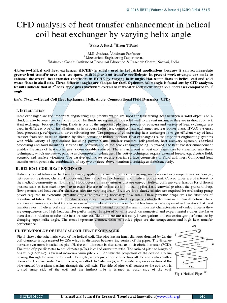 Helix Angle | PDF | Heat Exchanger | Heat Transfer