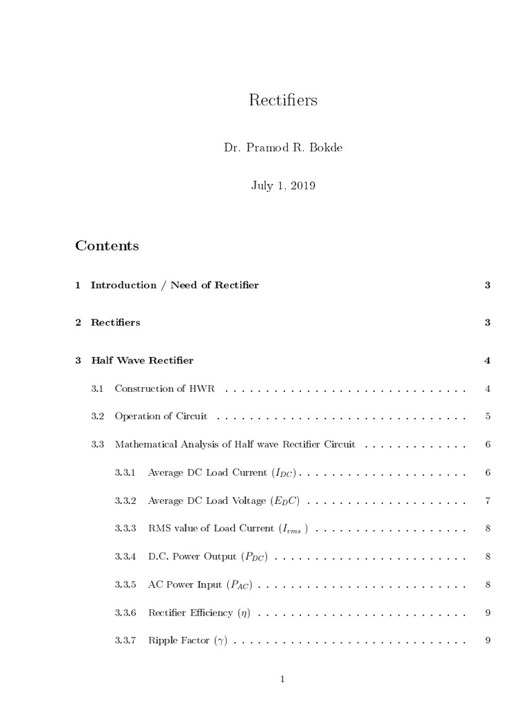 Rectifier and Filter Notes PDF | PDF | Rectifier | Diode
