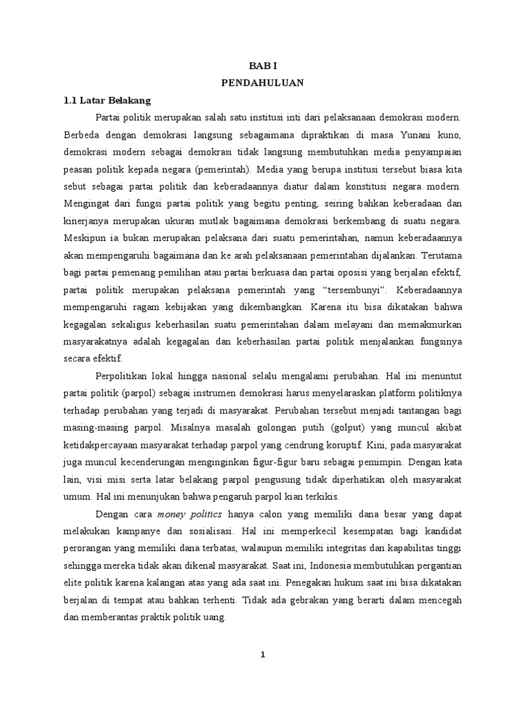 Paper Pemilu Money Politik | PDF | Politik