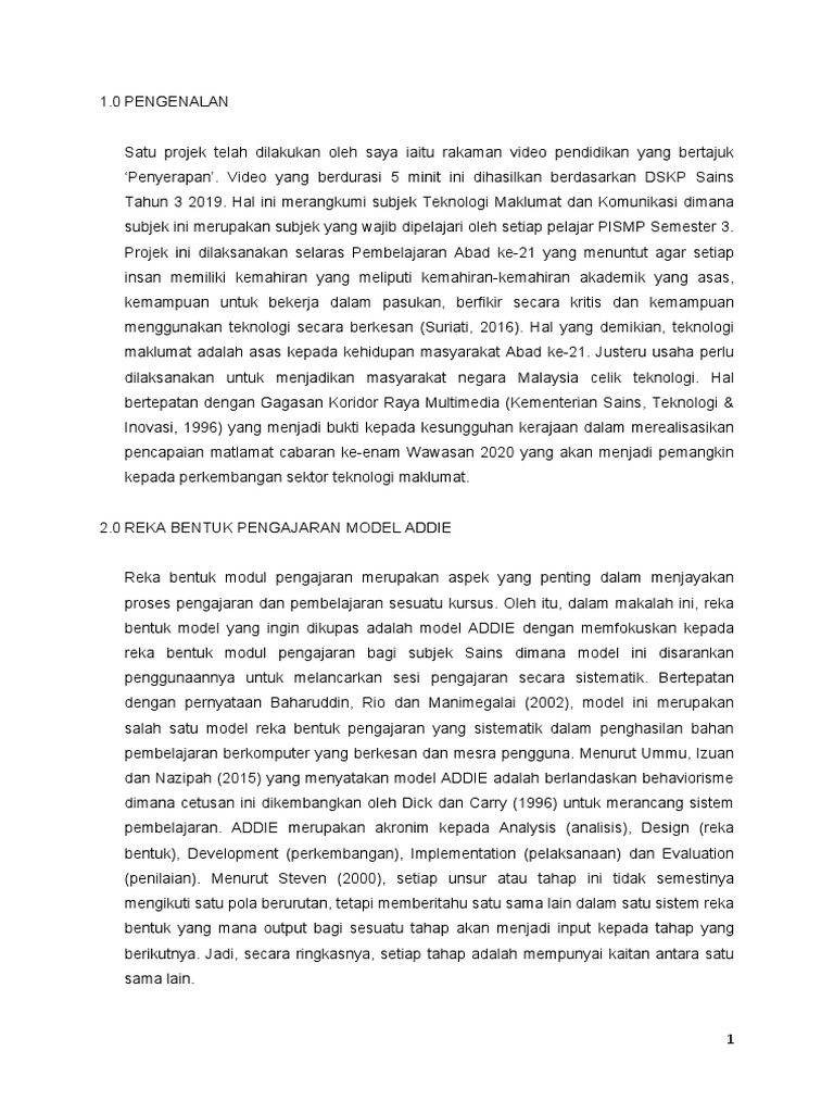 Model Reka Bentuk Pengajaran Addie | PDF