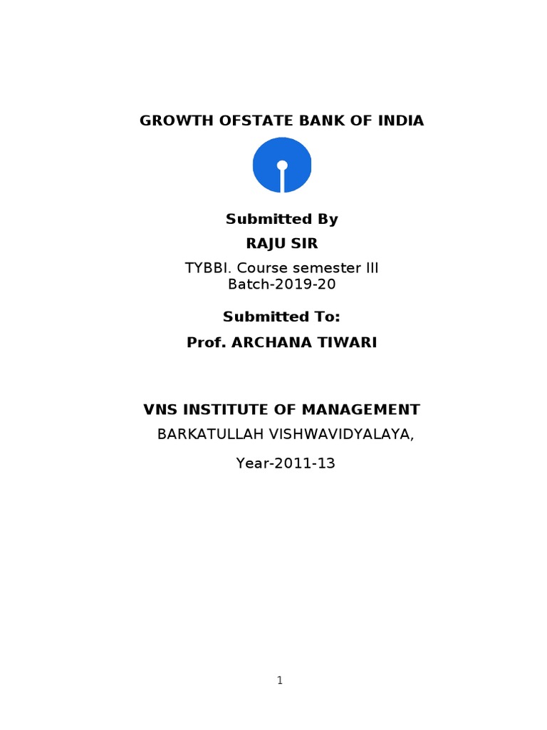 Project Report On SBI | PDF | Qualitative Research | Cash Flow Statement